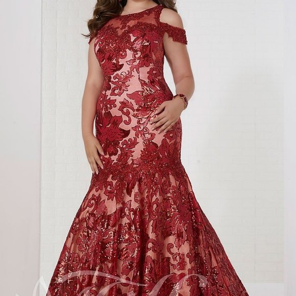 Tiffany Designs | Dresses | Plus Size Red Prom Dress Mermaid Tiffany ...